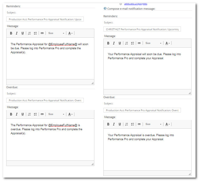 Setting up E-mail Reminders for Appraisals - Performance Pro